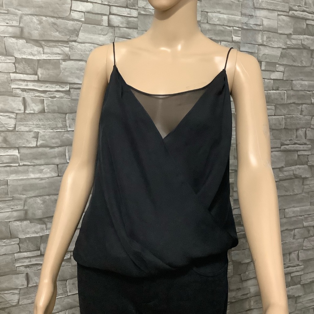 Jay Godfrey Shore Layered Black Silk Cami Tank. Size … - Gem
